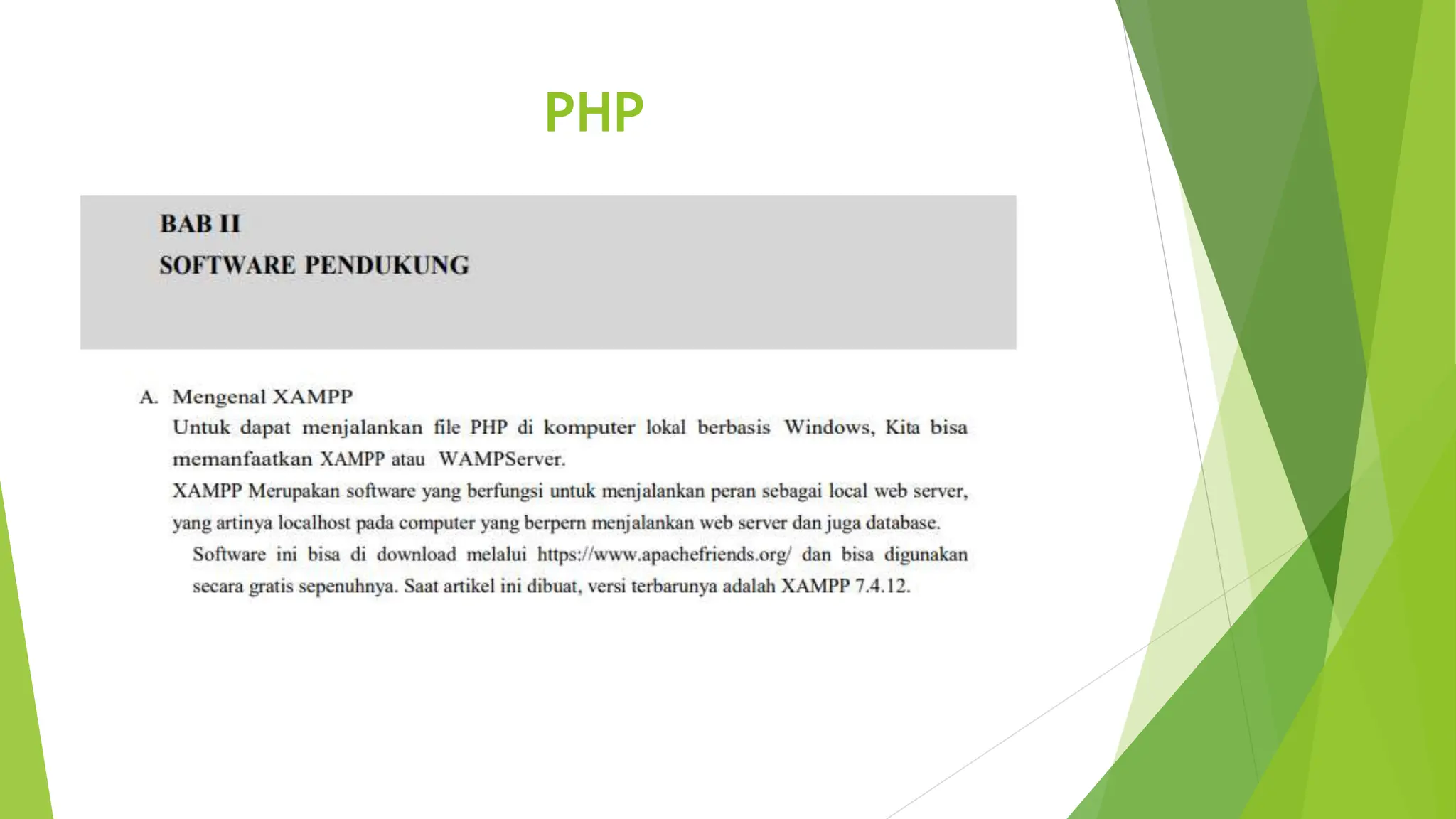 Dasar-Dasar PHP mengenal php menggunakan xampp | PPTX