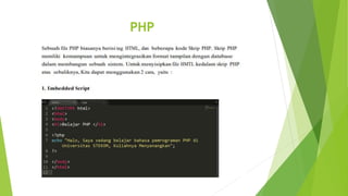 Dasar-Dasar PHP mengenal php menggunakan xampp | PPT