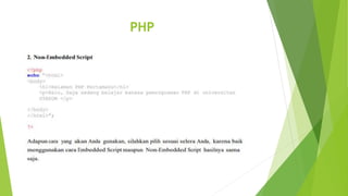 Dasar-Dasar PHP mengenal php menggunakan xampp | PPT