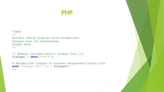 Dasar-Dasar PHP mengenal php menggunakan xampp | PPT
