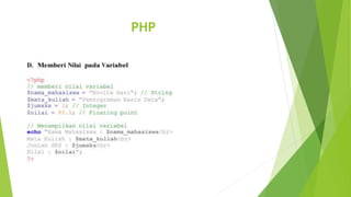 Dasar-Dasar PHP mengenal php menggunakan xampp | PPT