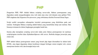 Dasar-Dasar PHP mengenal php menggunakan xampp | PPT