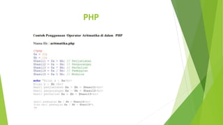 Dasar-Dasar PHP mengenal php menggunakan xampp | PPT