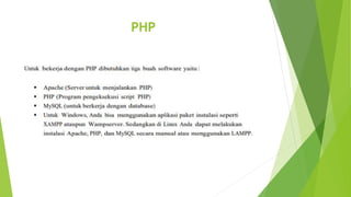 Dasar-Dasar PHP mengenal php menggunakan xampp | PPT