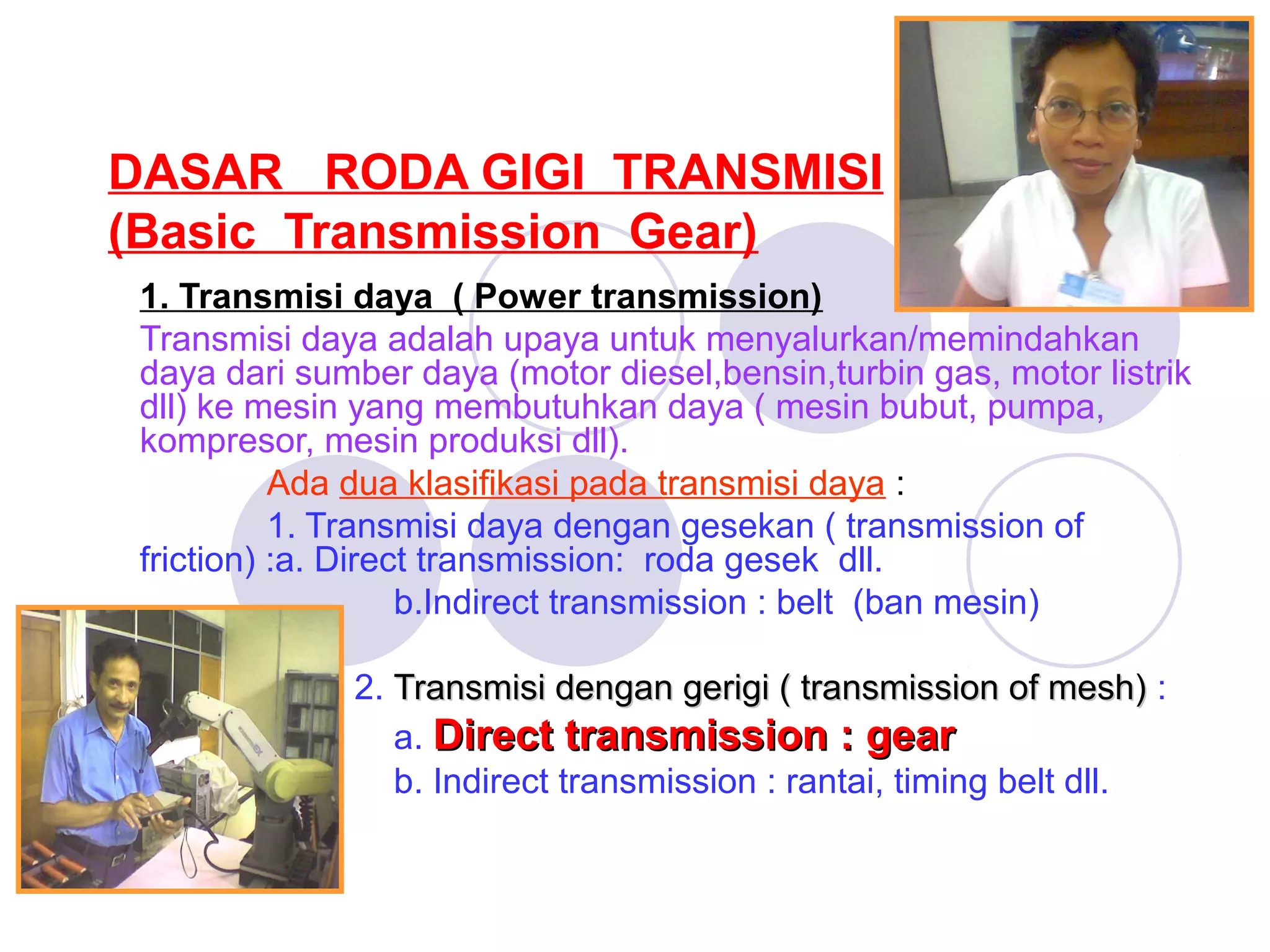 Dasar roda gigi transmisi | PPT