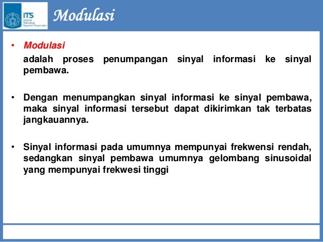 Dasar sistem telekomunikasi (modulasi)