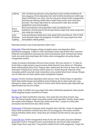 Dasar teknik pencahayaan | DOCX