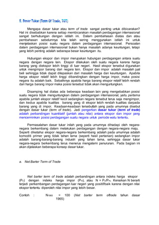 Dasar tukar atau term of trade | DOCX