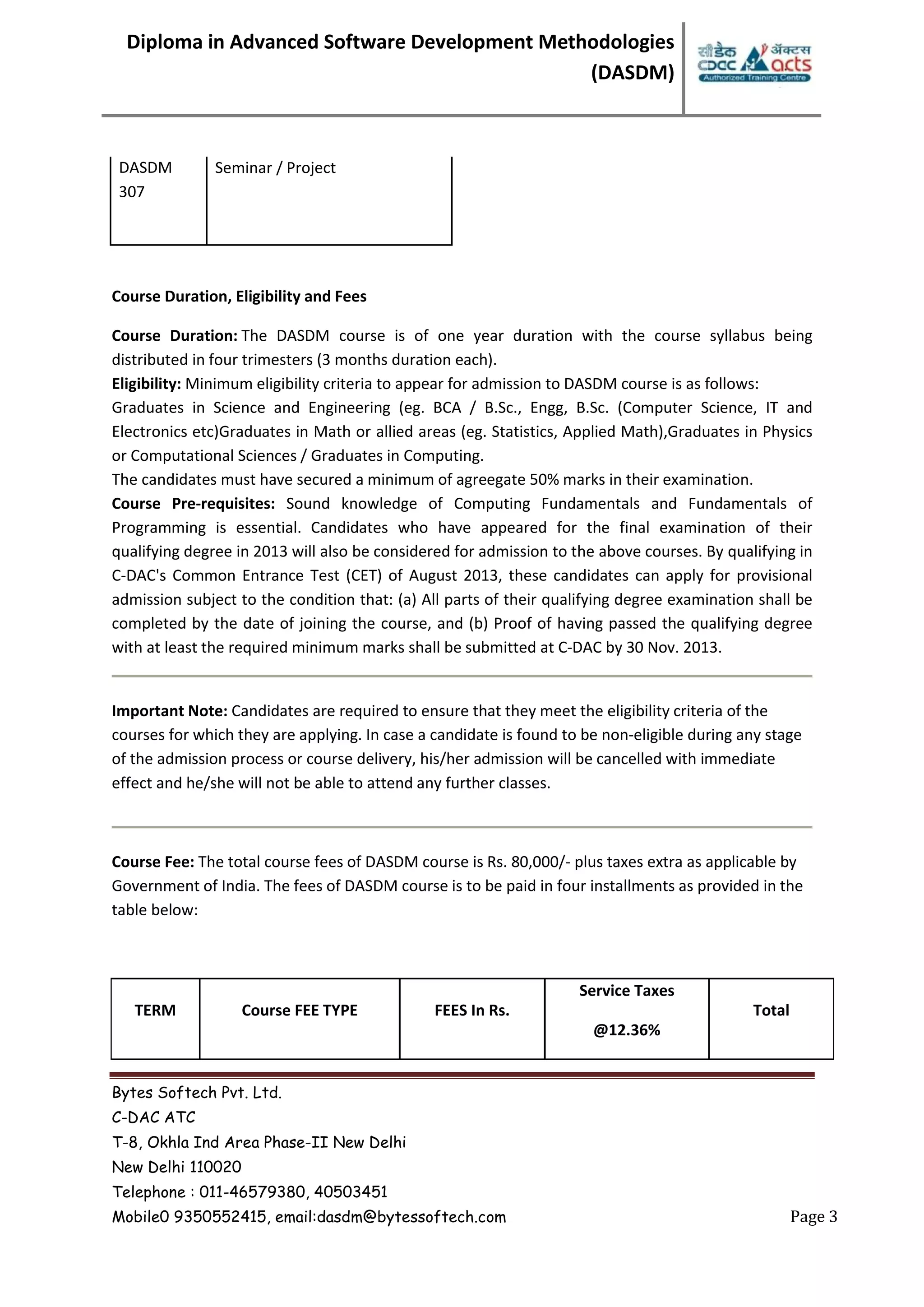 Dasdm advanced software development methodologies | PDF