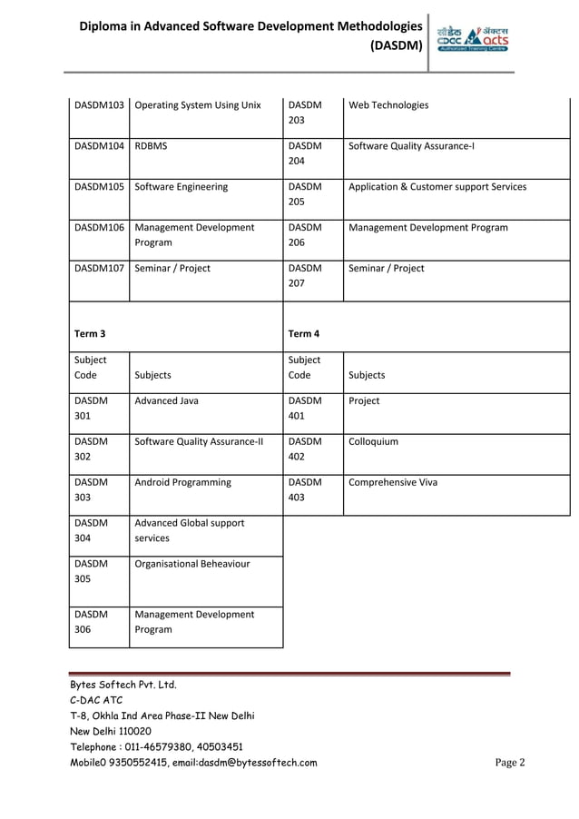 Dasdm advanced software development methodologies | PDF