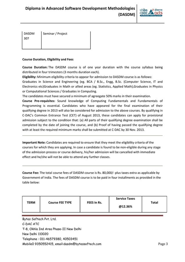 Dasdm advanced software development methodologies | PDF