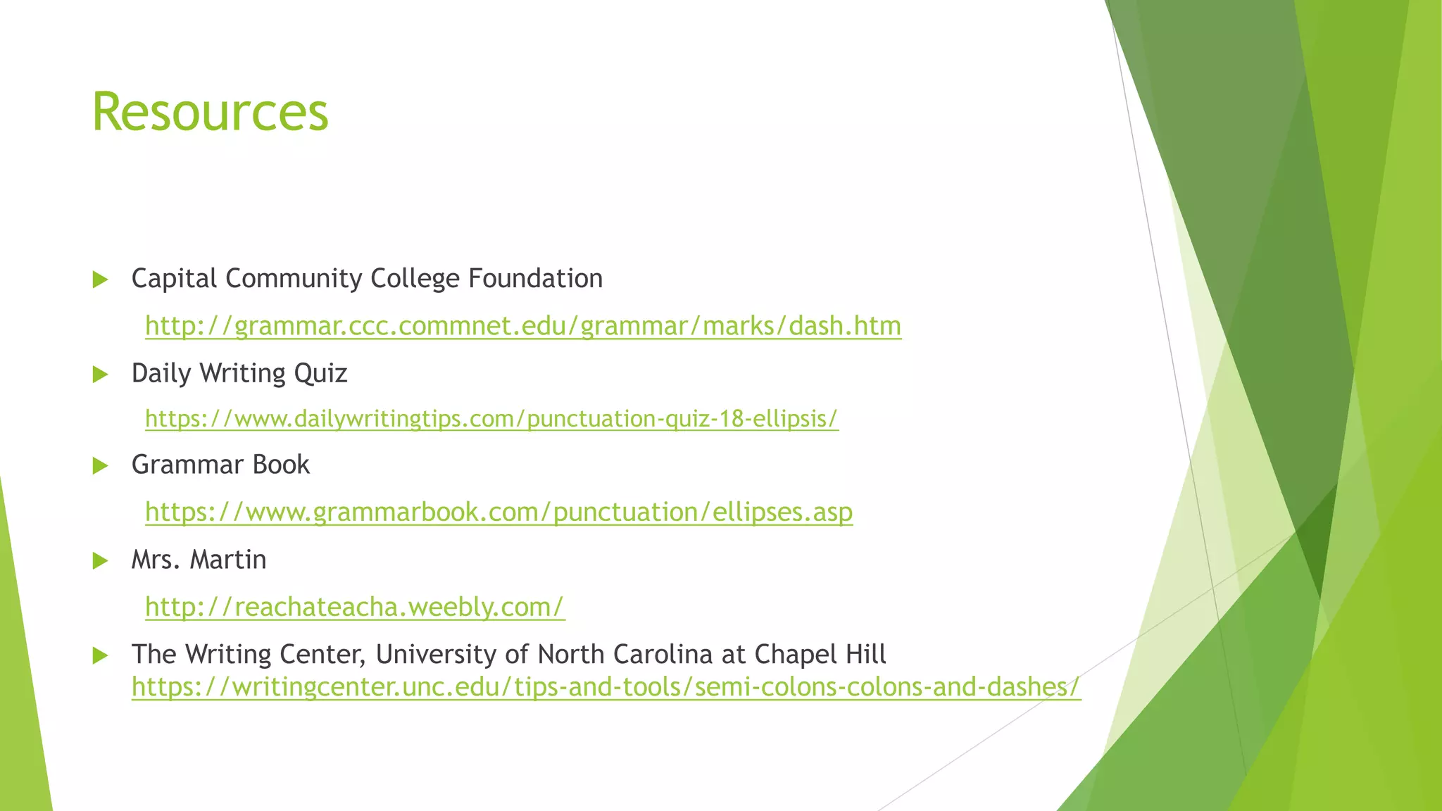 Dash and ellipsis | PPTX