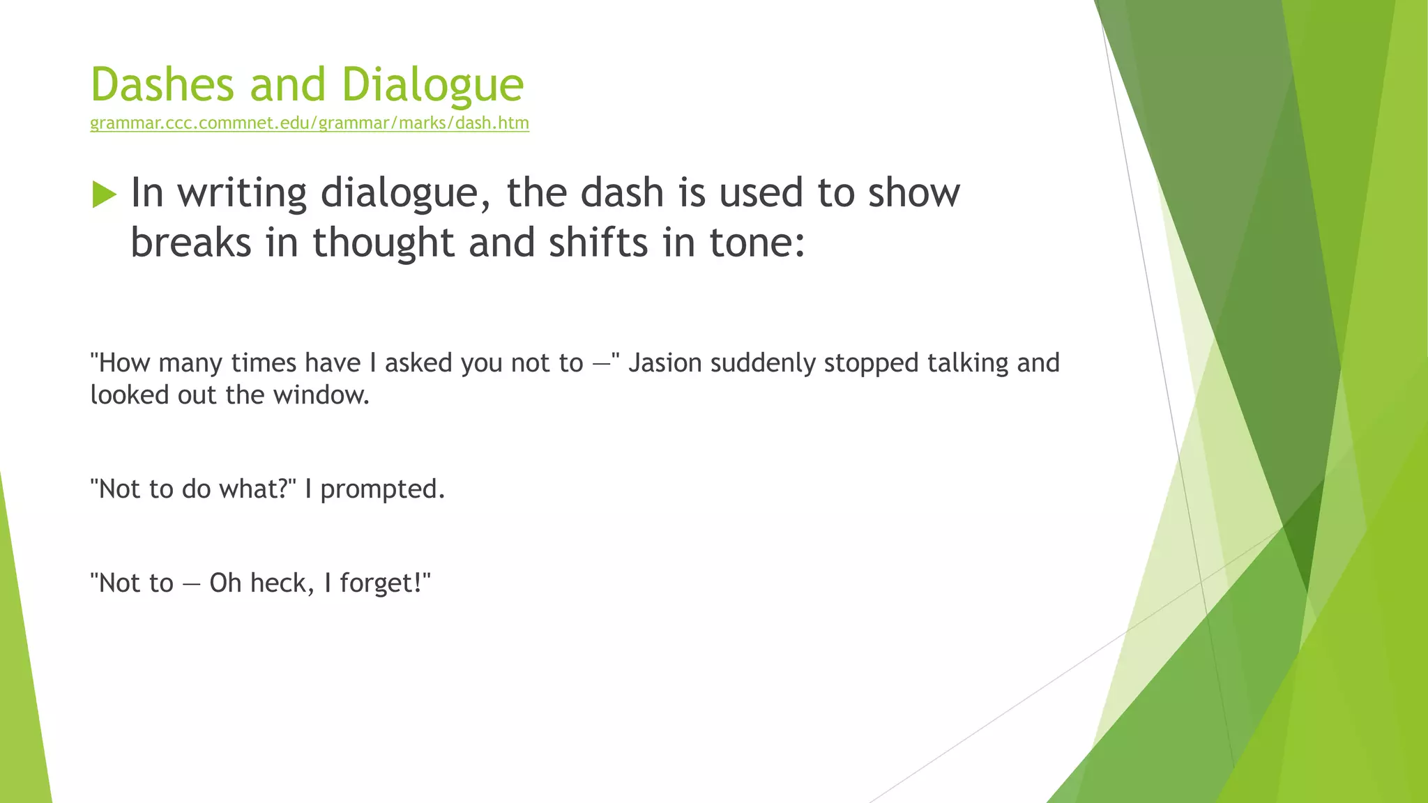 Dash and ellipsis | PPTX