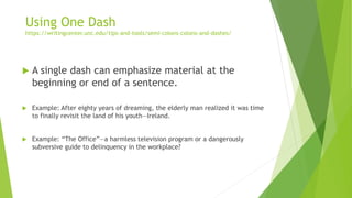 Dash and ellipsis | PPTX