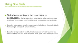 Dash and ellipsis | PPTX