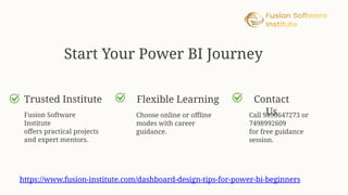 Dashboard Design Tips for Power BI Beginners | PPT