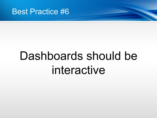 Yellowfin BI Dashboard Best Practices | PPT