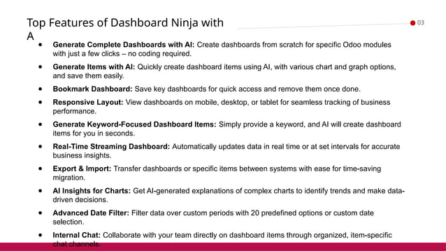 Dashboard Ninja with AI: Create Custom Odoo Dashboards | PPTX