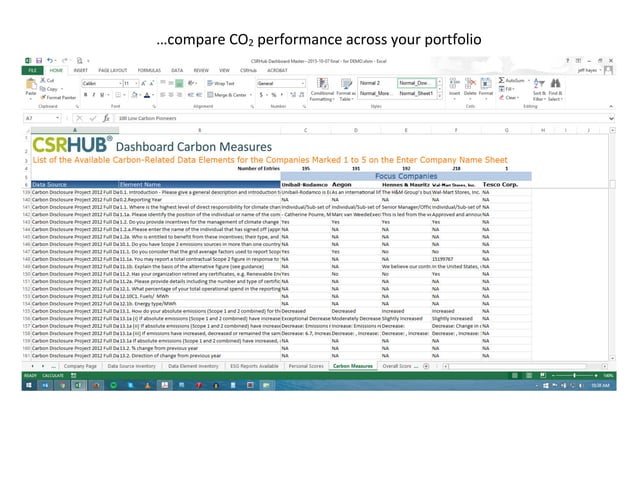 sample output from CSRHub's macro enabled spreadsheet | PDF