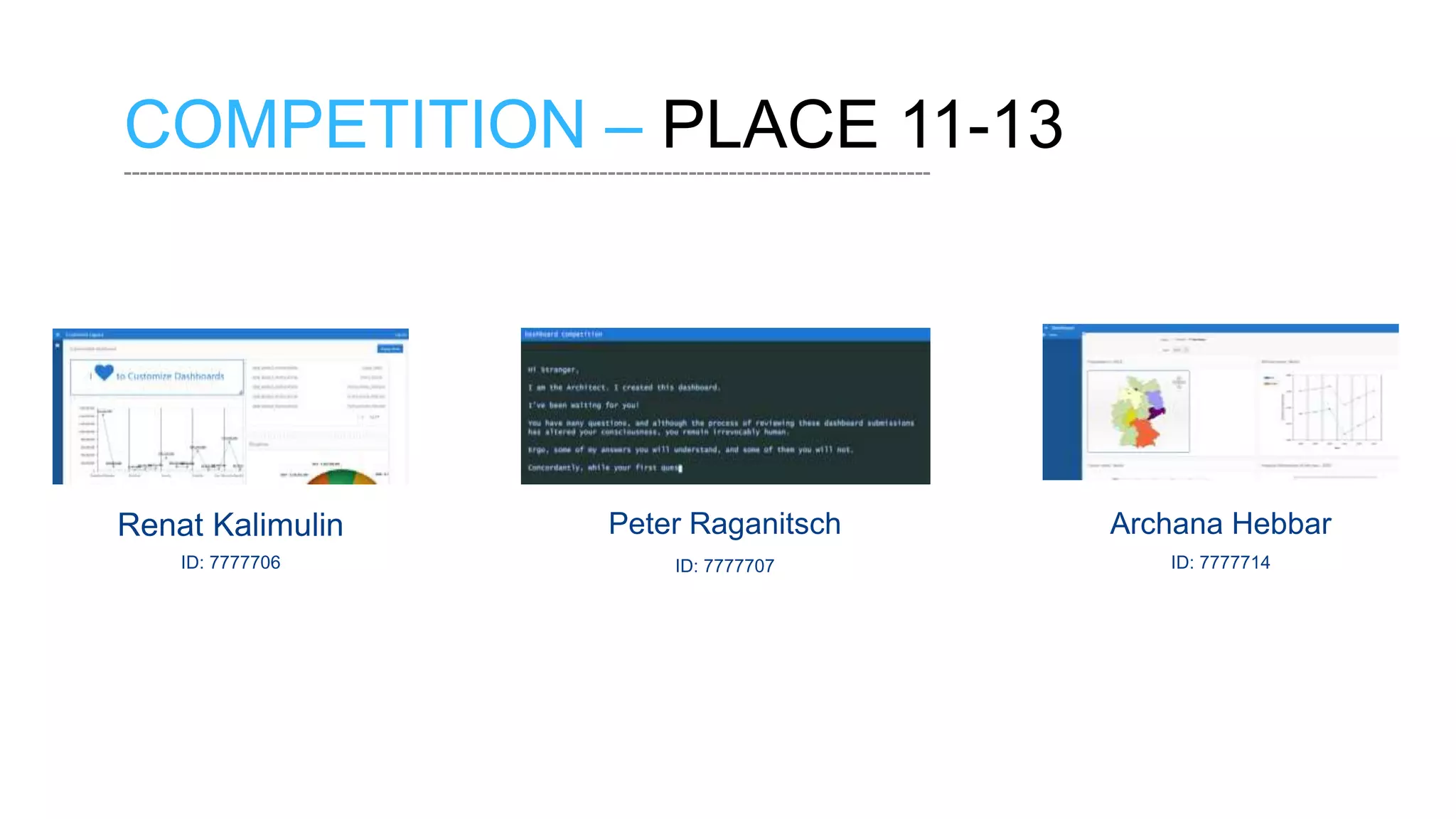 APEX Dashboard Competition - Winners | PPTX