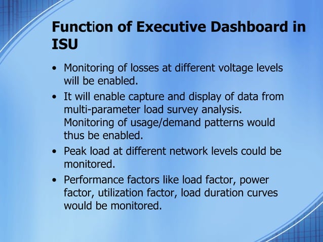 Dashboards In ISU | PPT