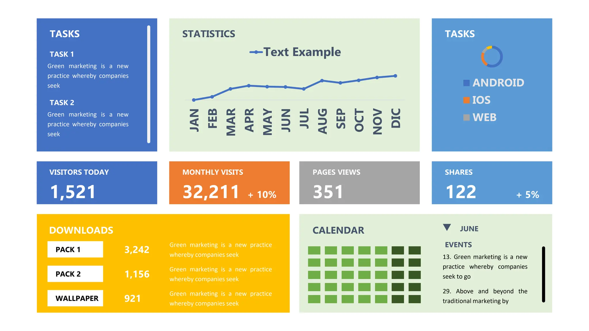 Dashboard Slides.pptx template for data presentation | PPTX