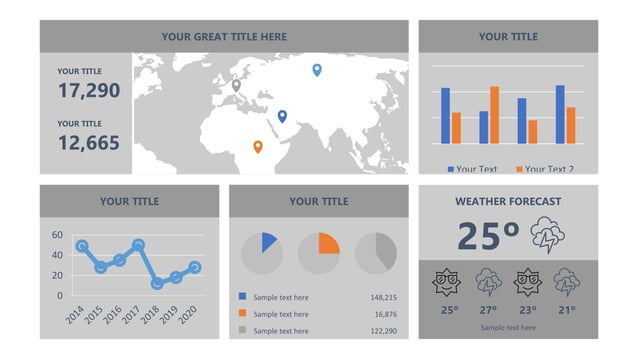 Dashboard Slides.pptx template for data presentation | PPT