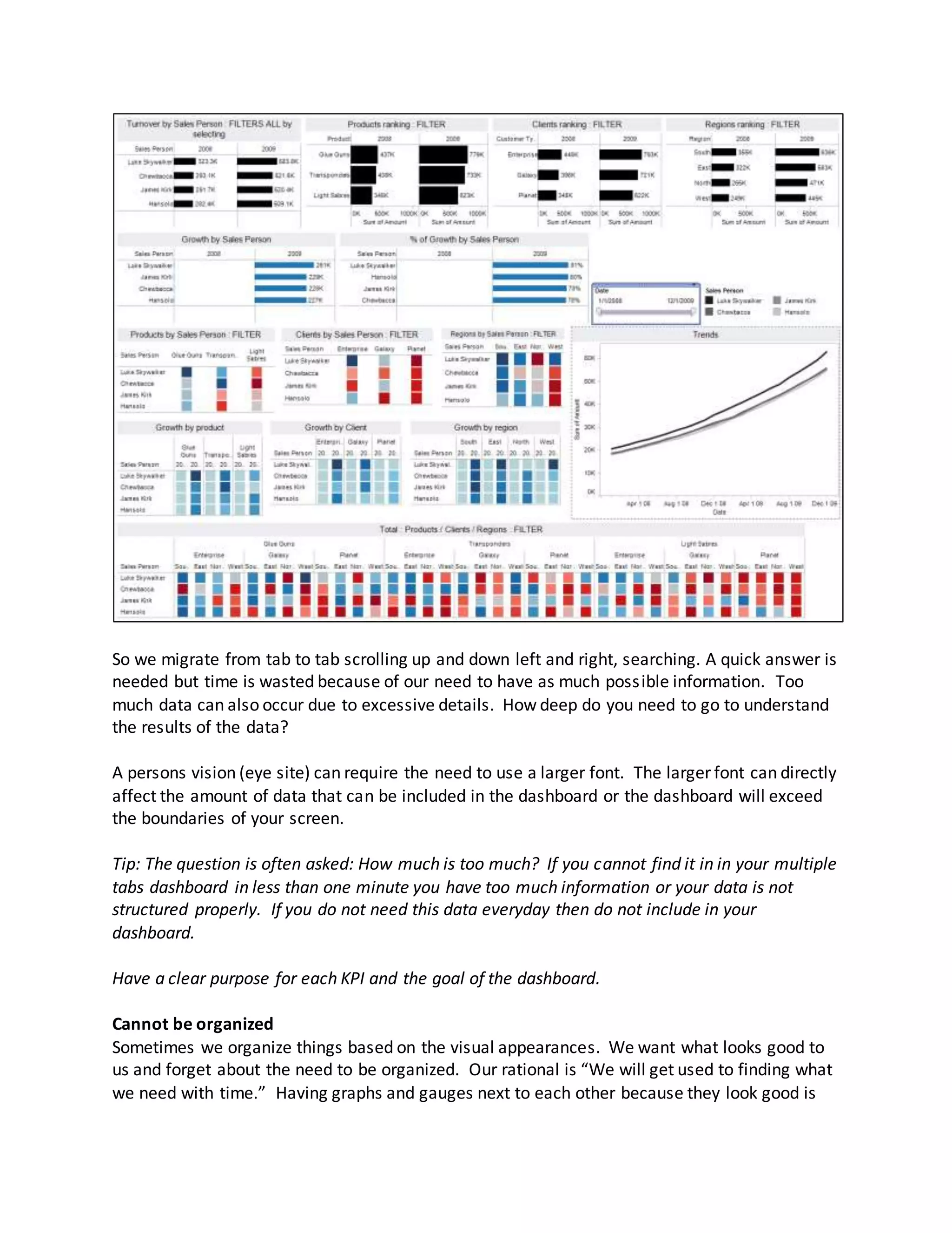 Dashboards Too Much Information | DOCX