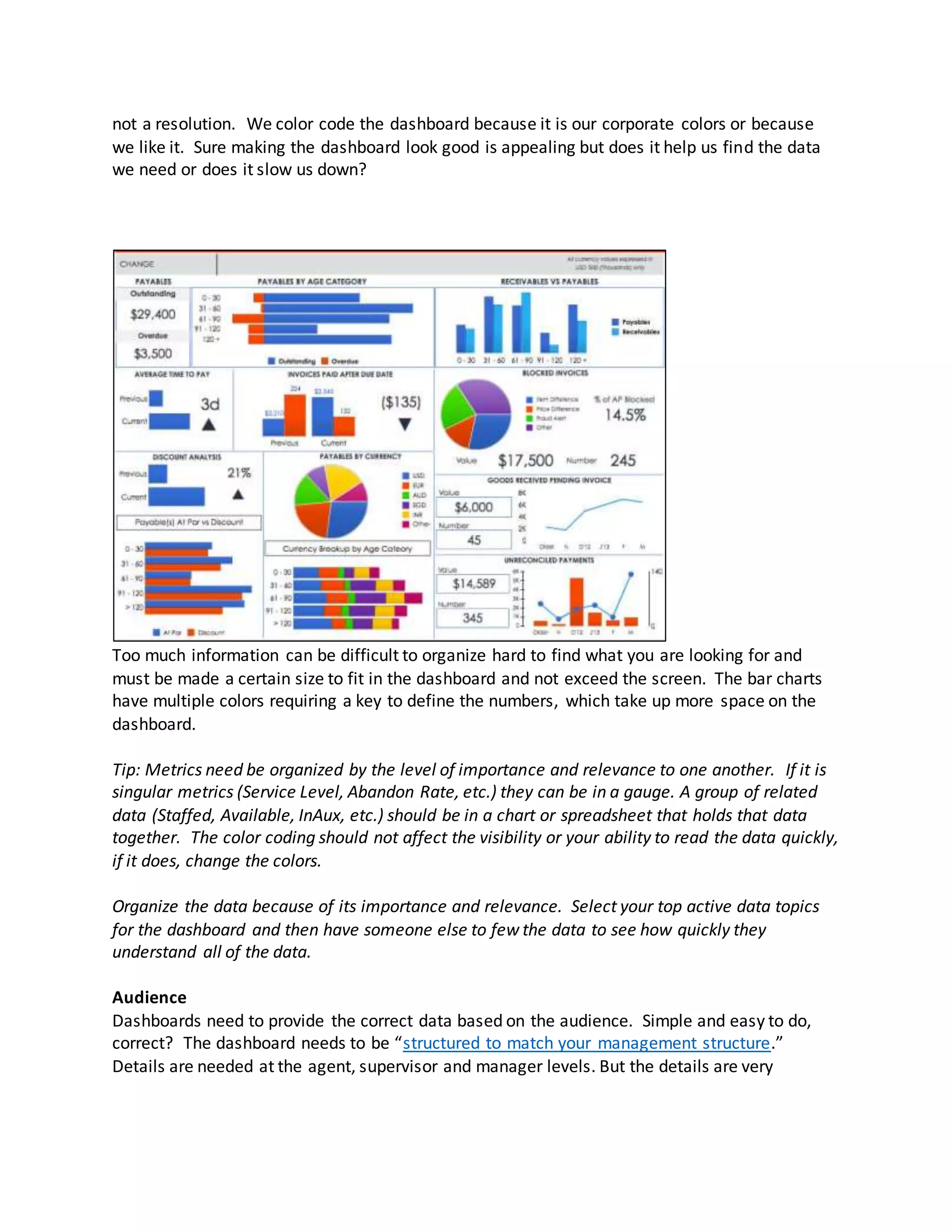 Dashboards Too Much Information | DOCX