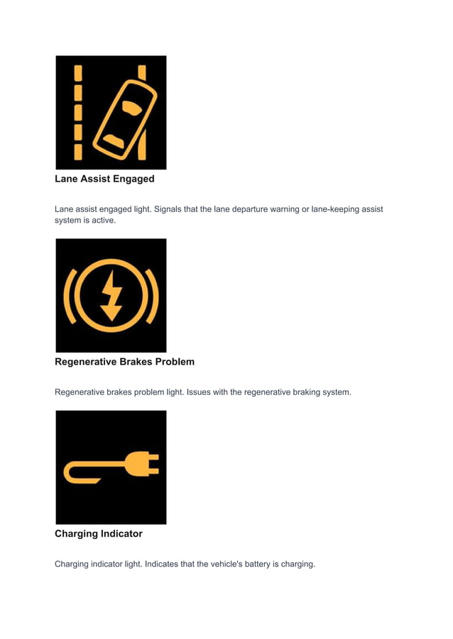 Dashboard warnings, symbols and Indicators.pdf | Auto Safety ...