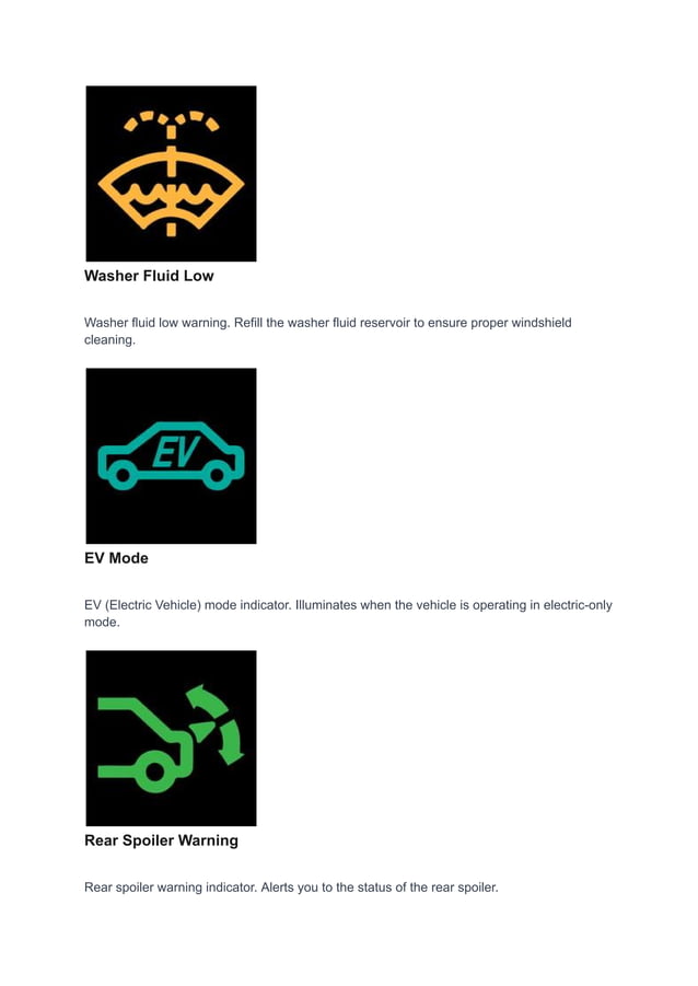 Dashboard warnings, symbols and Indicators.pdf | Auto Safety ...