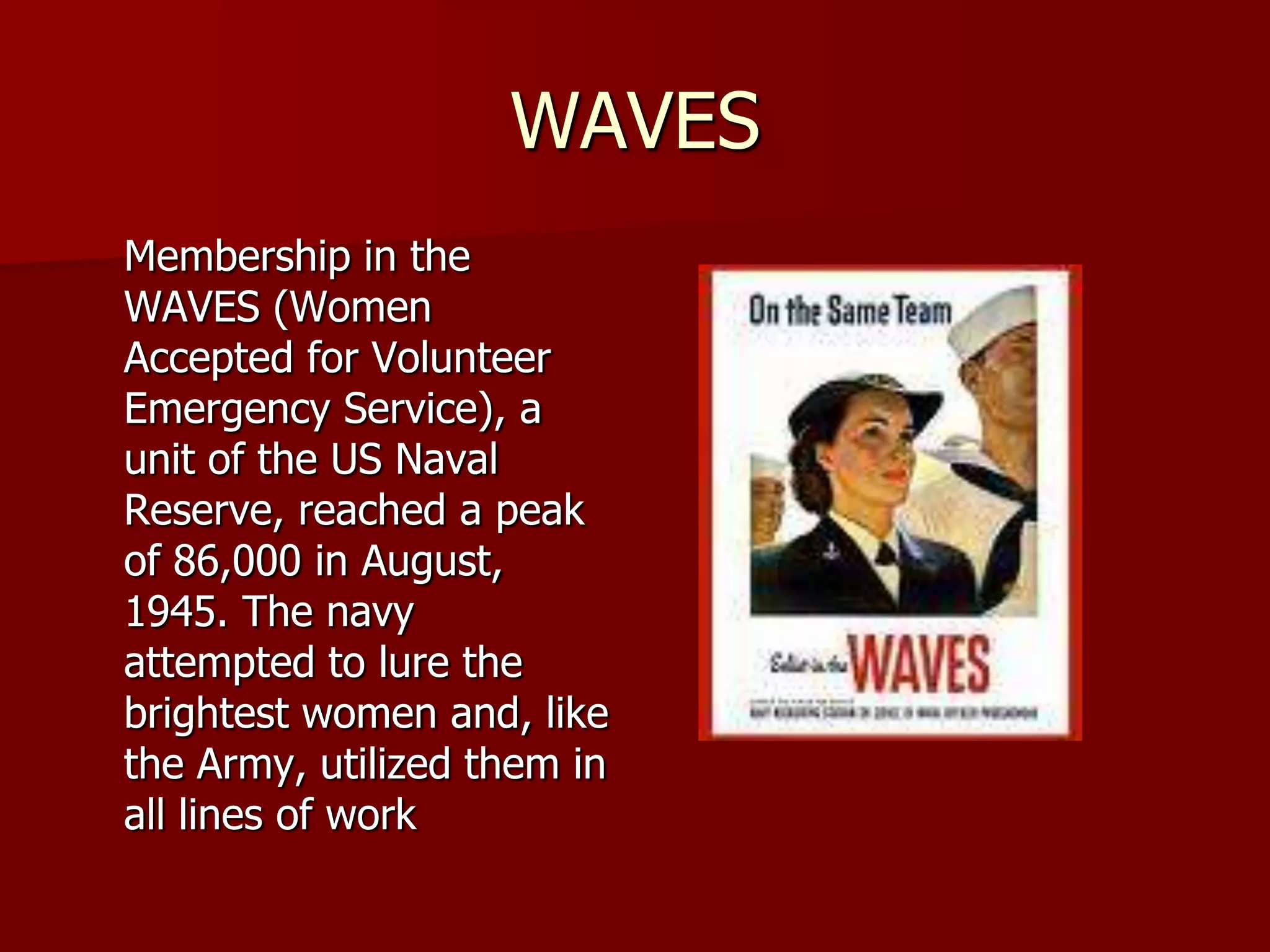 women in the military during wwII | PPTX