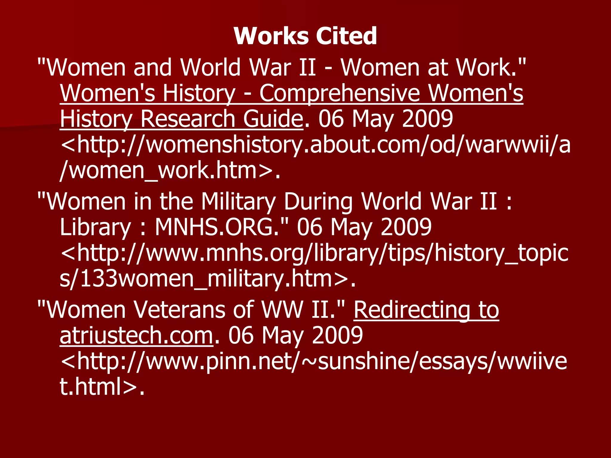 women in the military during wwII | PPTX