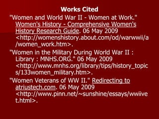 women in the military during wwII | PPTX