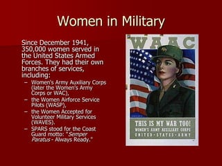 women in the military during wwII | PPTX
