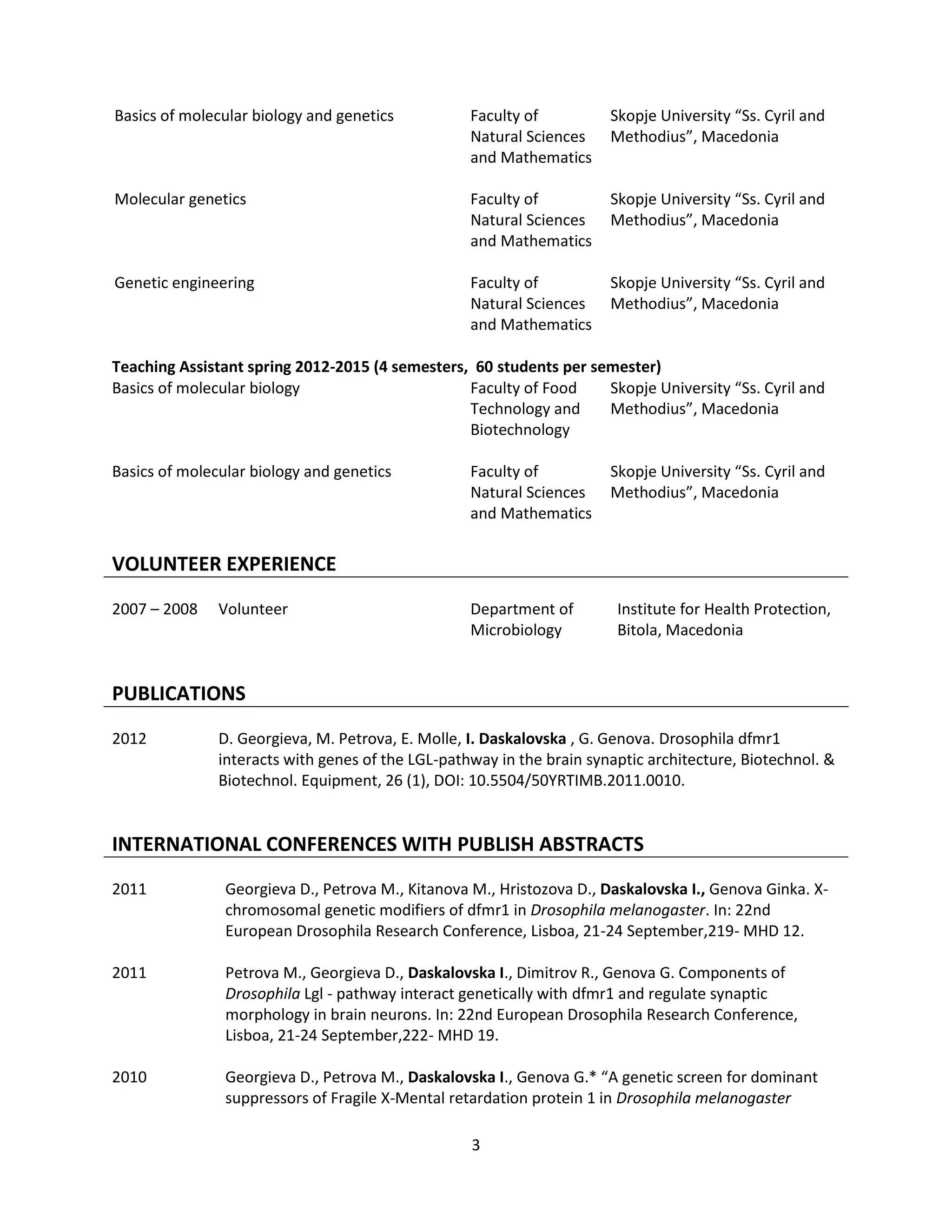 CV-Ivana Daskalovska | PDF