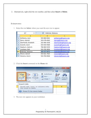 Modifying Rows and Columns | DOCX
