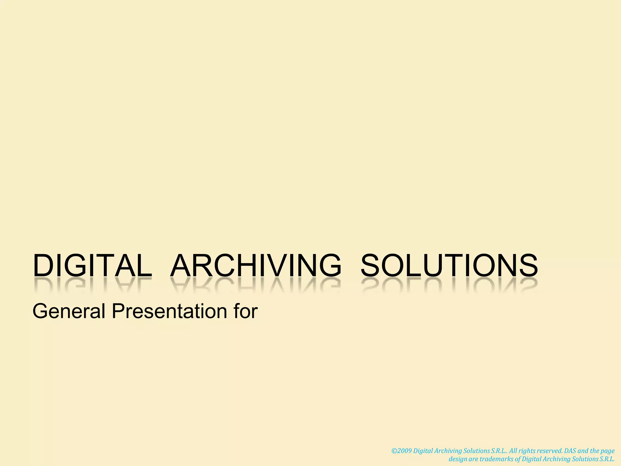 Digital Archiving Solutions Presentation English | PPTX