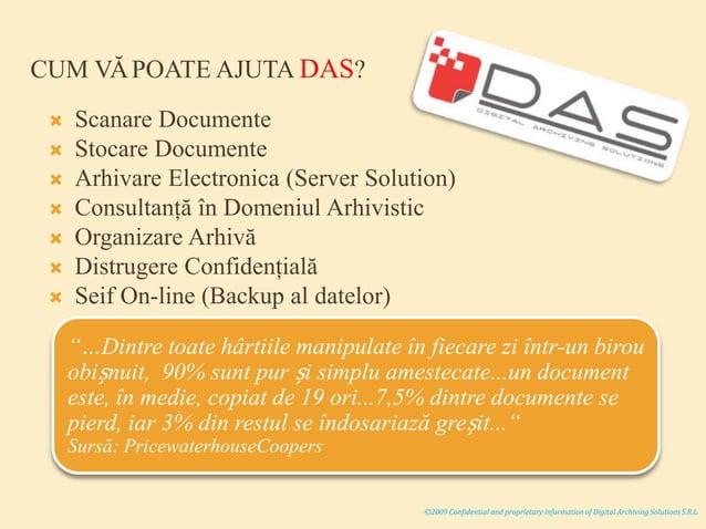 Digital Archiving Solutions Prezentare Romana | PPT