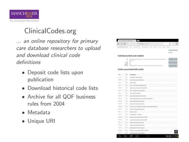 ClinicalCodes.org: An online repository of clinical code lists for ...