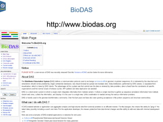 DAS, the Distributed Annotation System | PPT