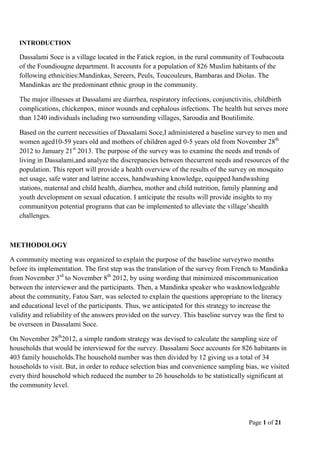 Dassalami Baseline Survey Analysis | PDF