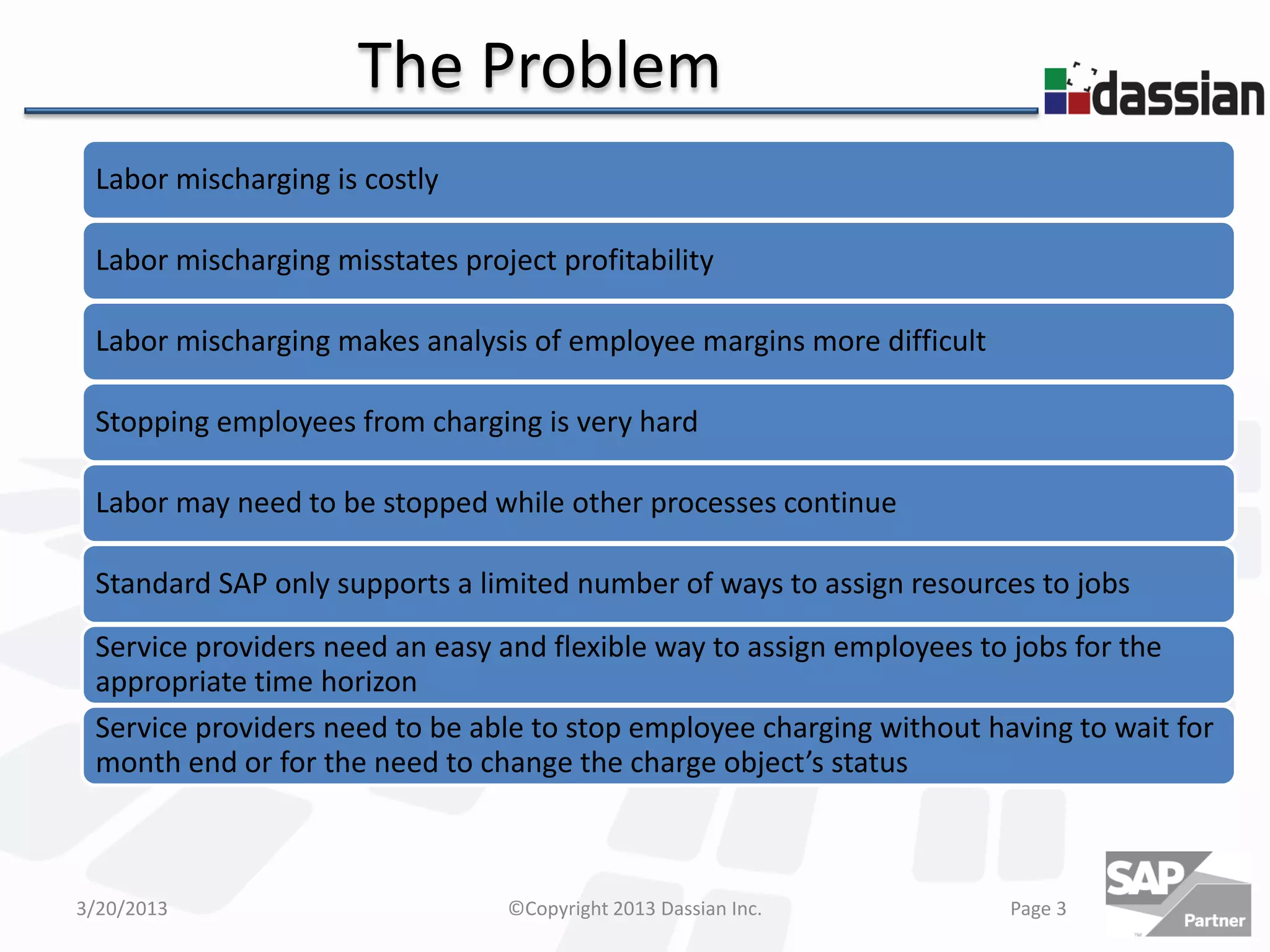 Dassian Workforce Authorization Management (WAM) | PDF