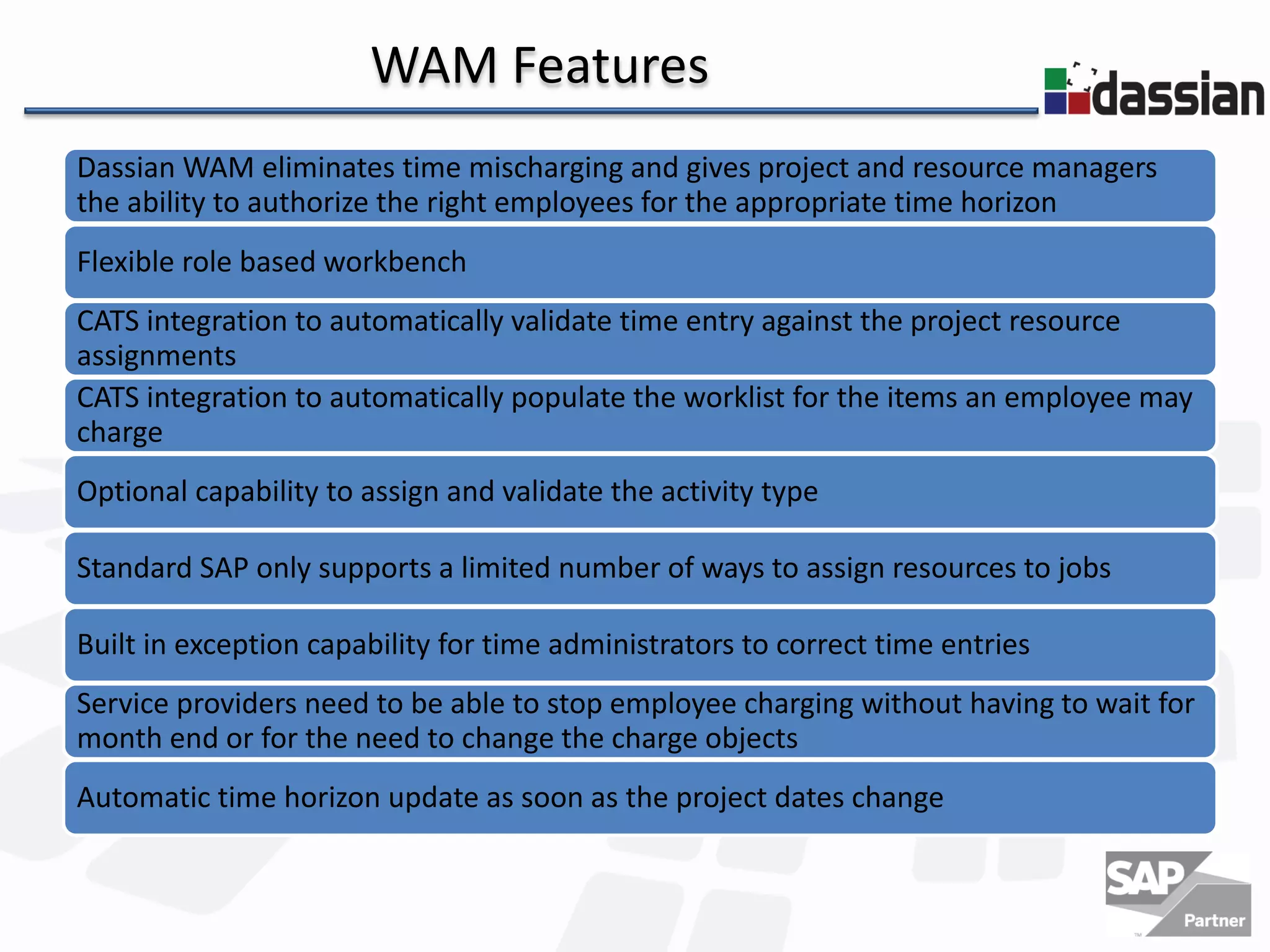 Dassian Workforce Authorization Management (WAM) | PDF
