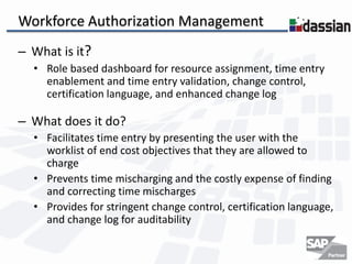 Dassian Workforce Authorization Management (WAM) | PDF