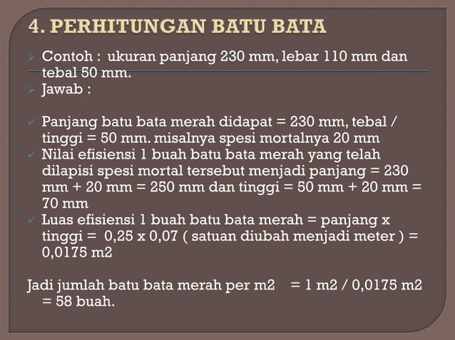 Das tek konstruksi batu bata | PPTX