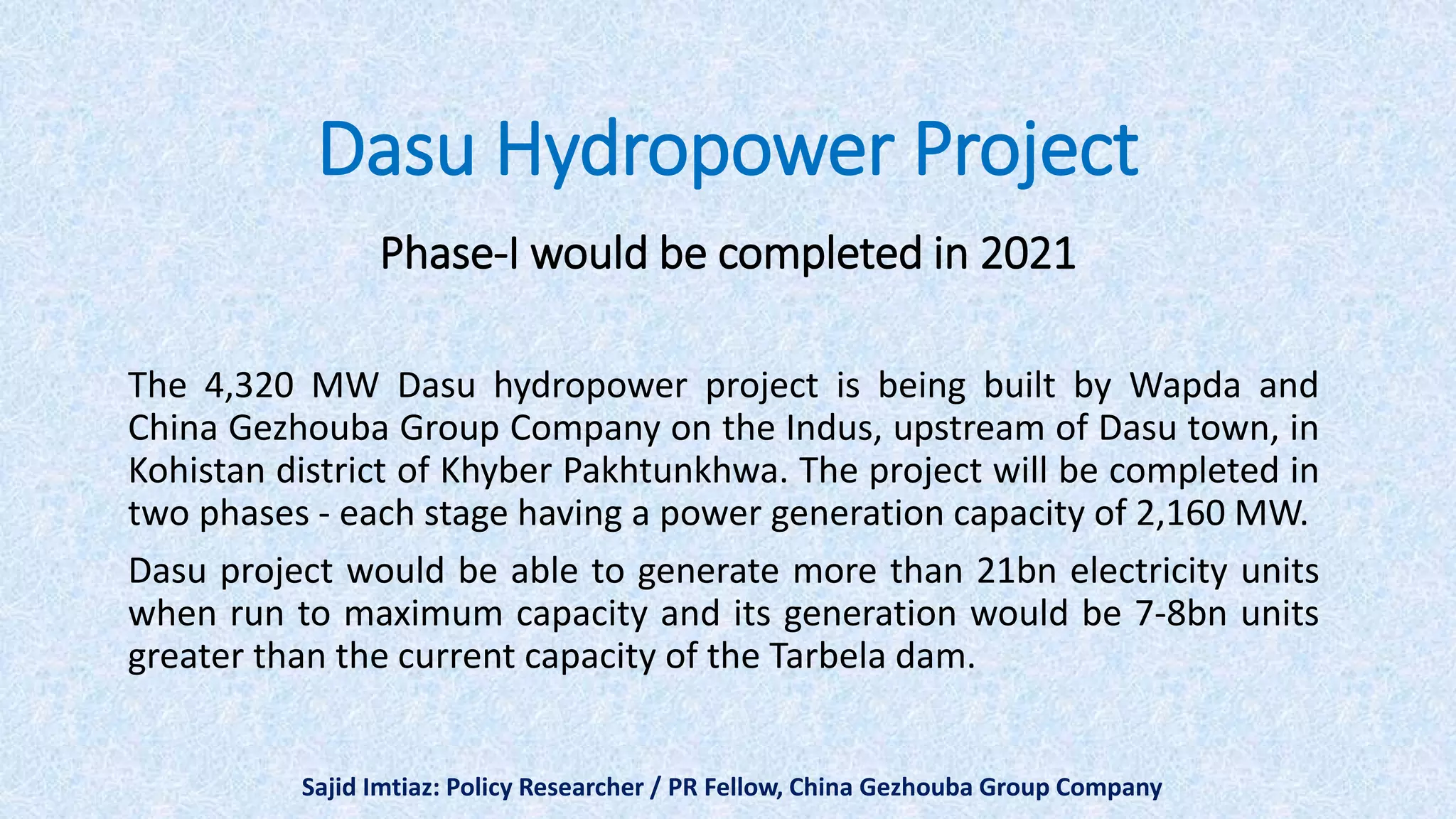 Dasu Hydropower Project | PPTX