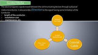 Data Networking and Communication Guided & unguided Media | PPTX
