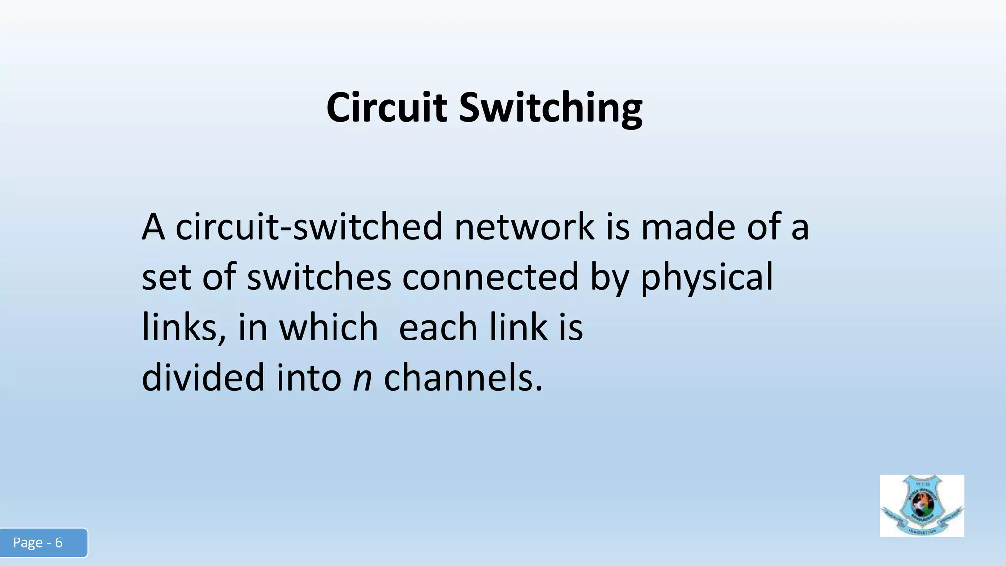 Transmission Media।।Circuit Switching।।Telephone Network।।DSL।।Cable Modems।।Synchronous optical ...