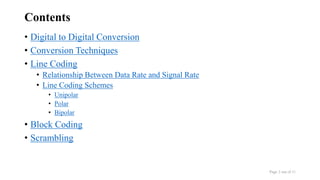 Digital Data to Digital Signal Conversion | PPTX